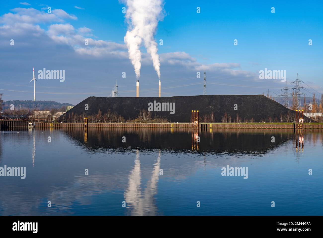 Coal dump, coal stockpile, power station coal, for the STEAG combined ...