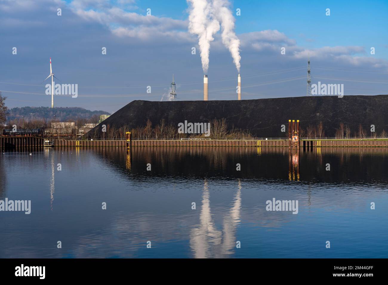 Coal dump, coal stockpile, power station coal, for the STEAG combined ...