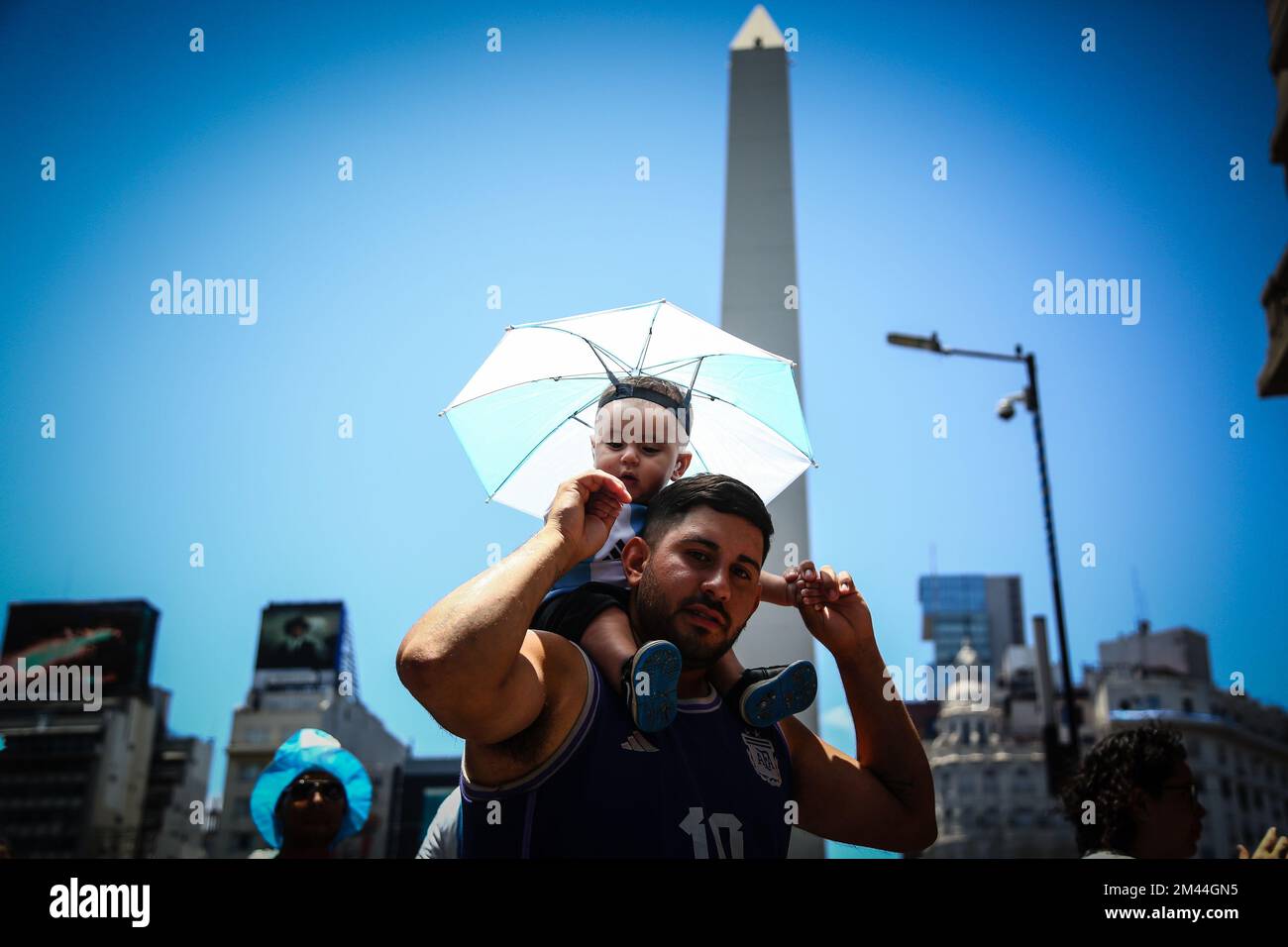 Father and his baby celebrate the victory against France, for the ...