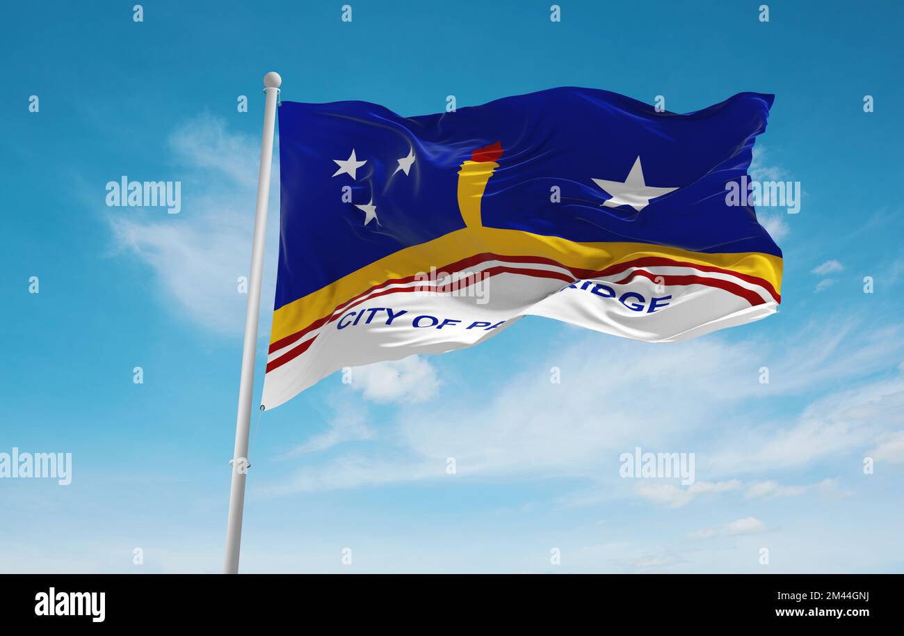 official flag of Park Ridge, Illinois untied states of America at ...