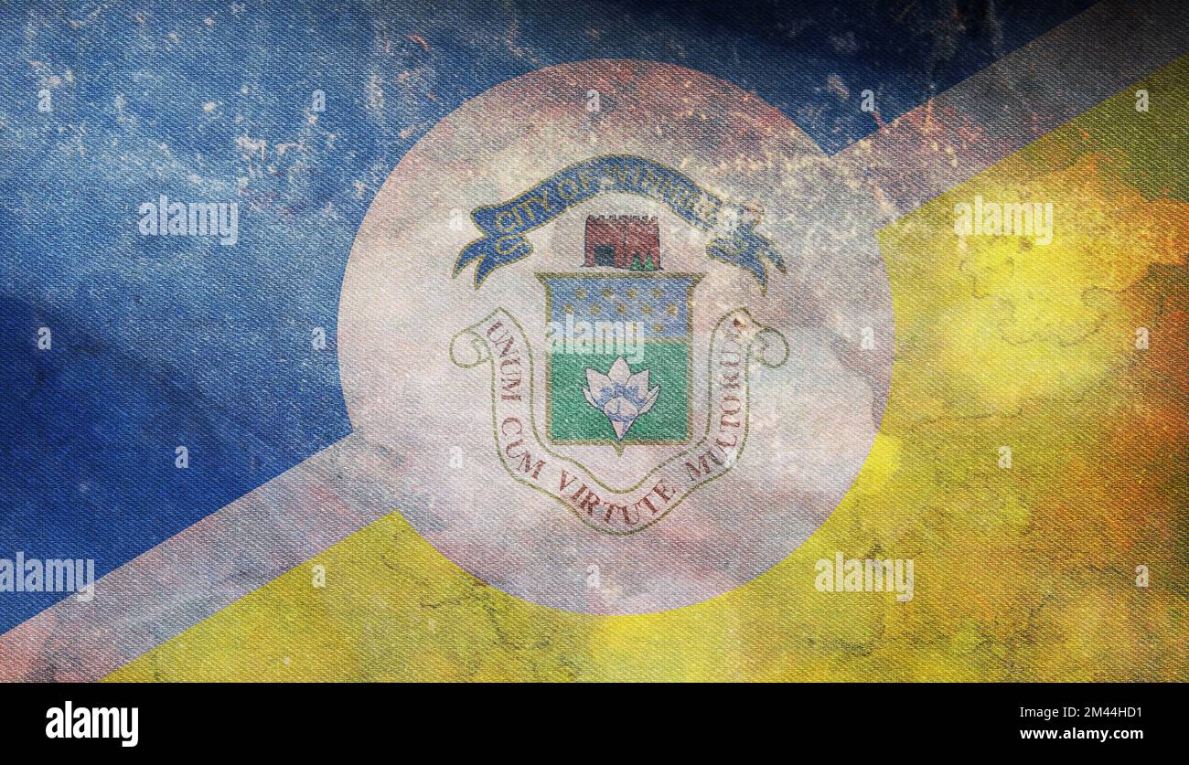 Top view of retro flag Winnipeg Canada with grunge texture. Canadian ...