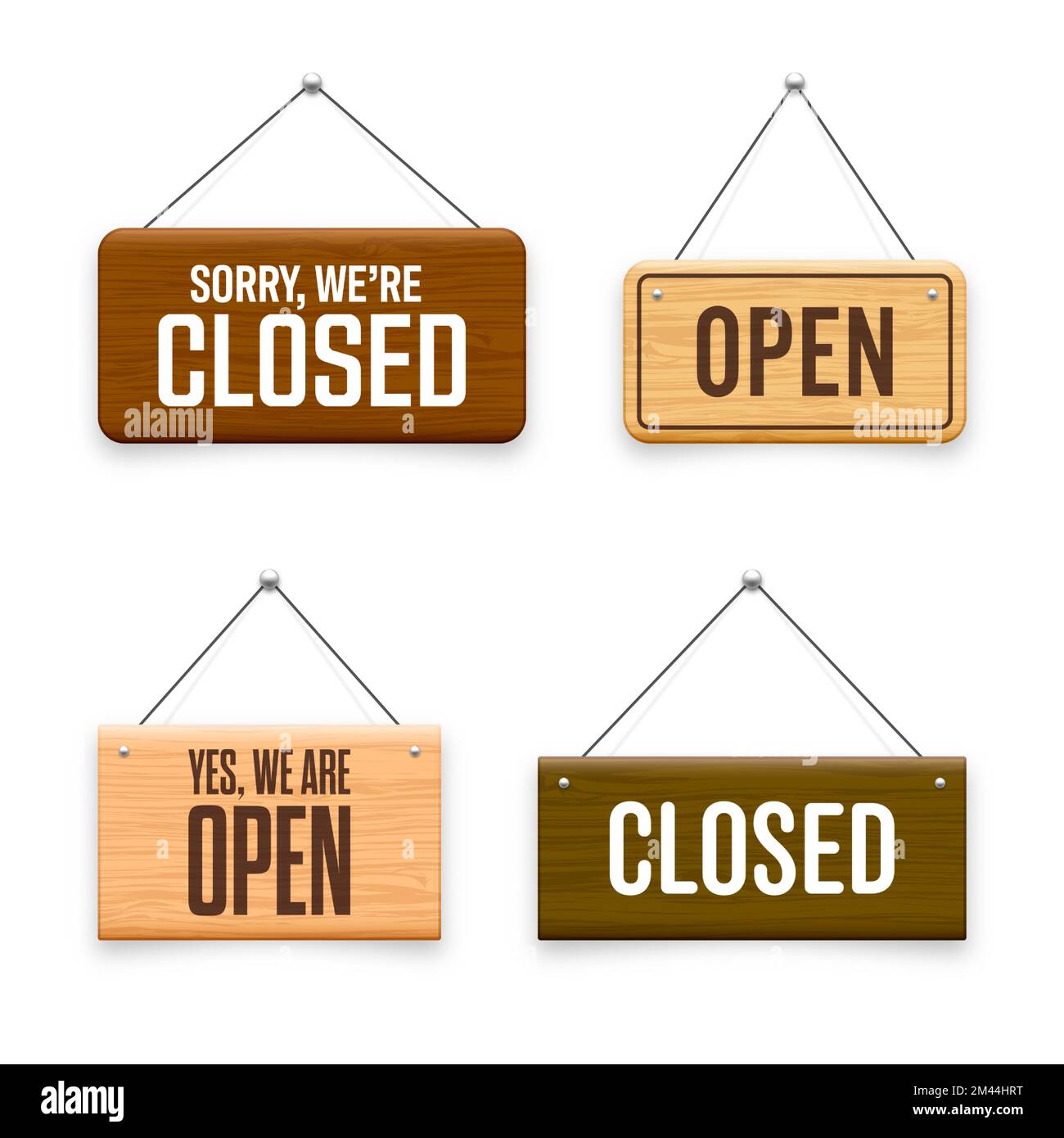 Wooden open or closed hanging signboards. Made of wood door sign for ...