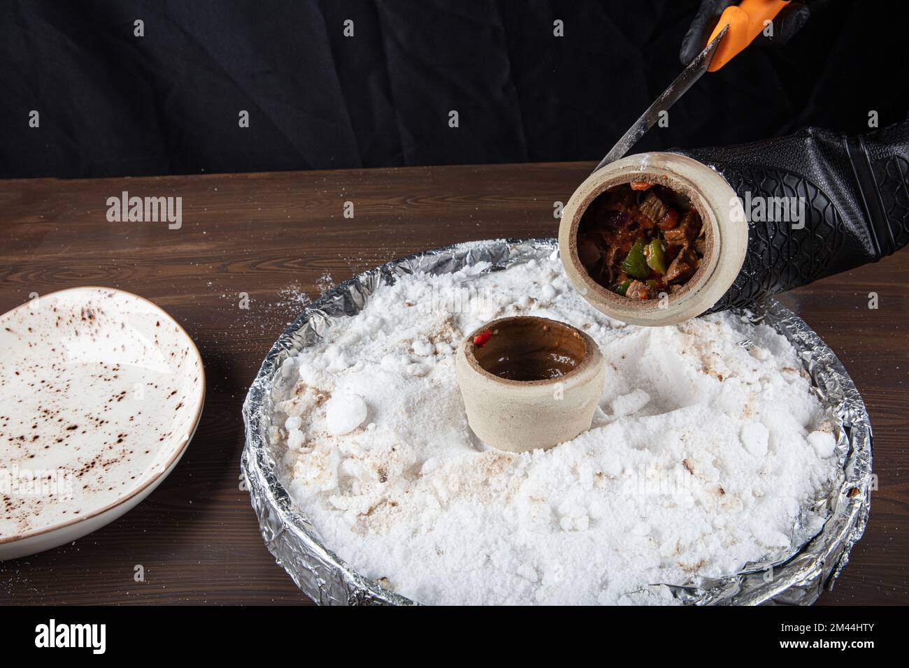 Traditional turkish cuisine. Testi kebab, local food in Turkey ...