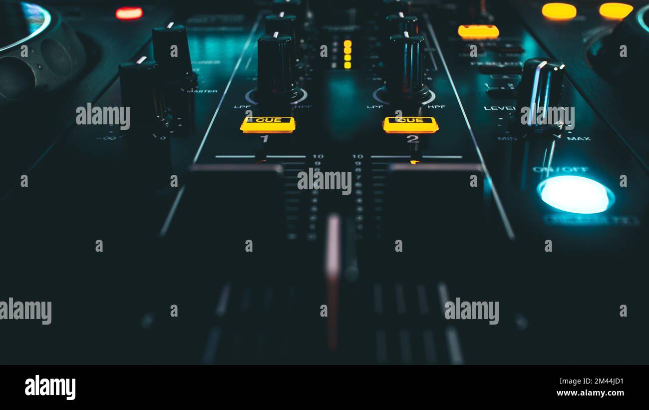Sound mixer, audio equipment, controler Stock Photo - Alamy