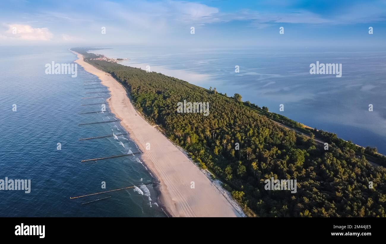 Beautiful birds eye view of the coast, Hel, Poland Stock Photo - Alamy