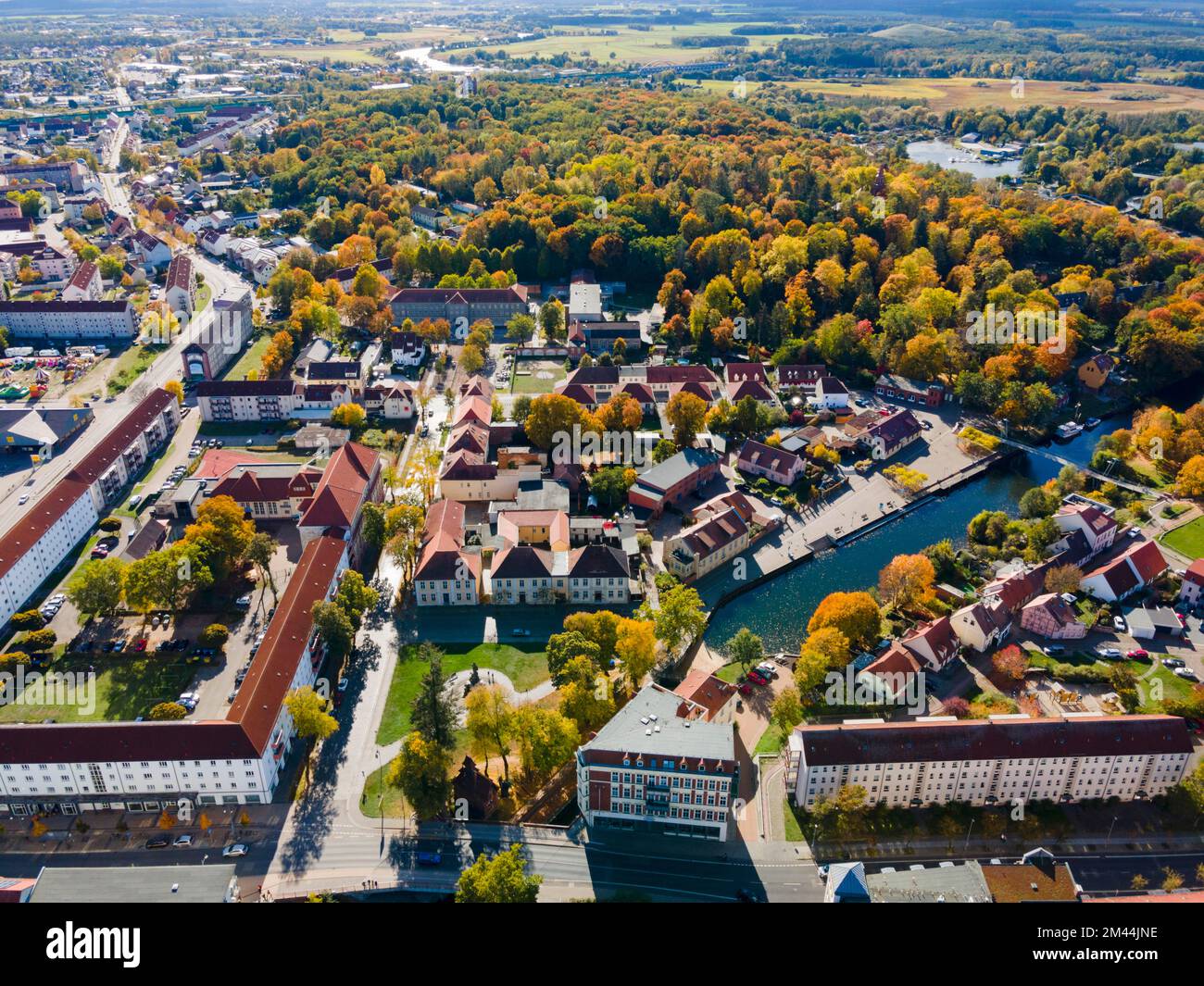 Drone shot, Rathenow, Havelland district, Brandenburg, Germany Stock ...