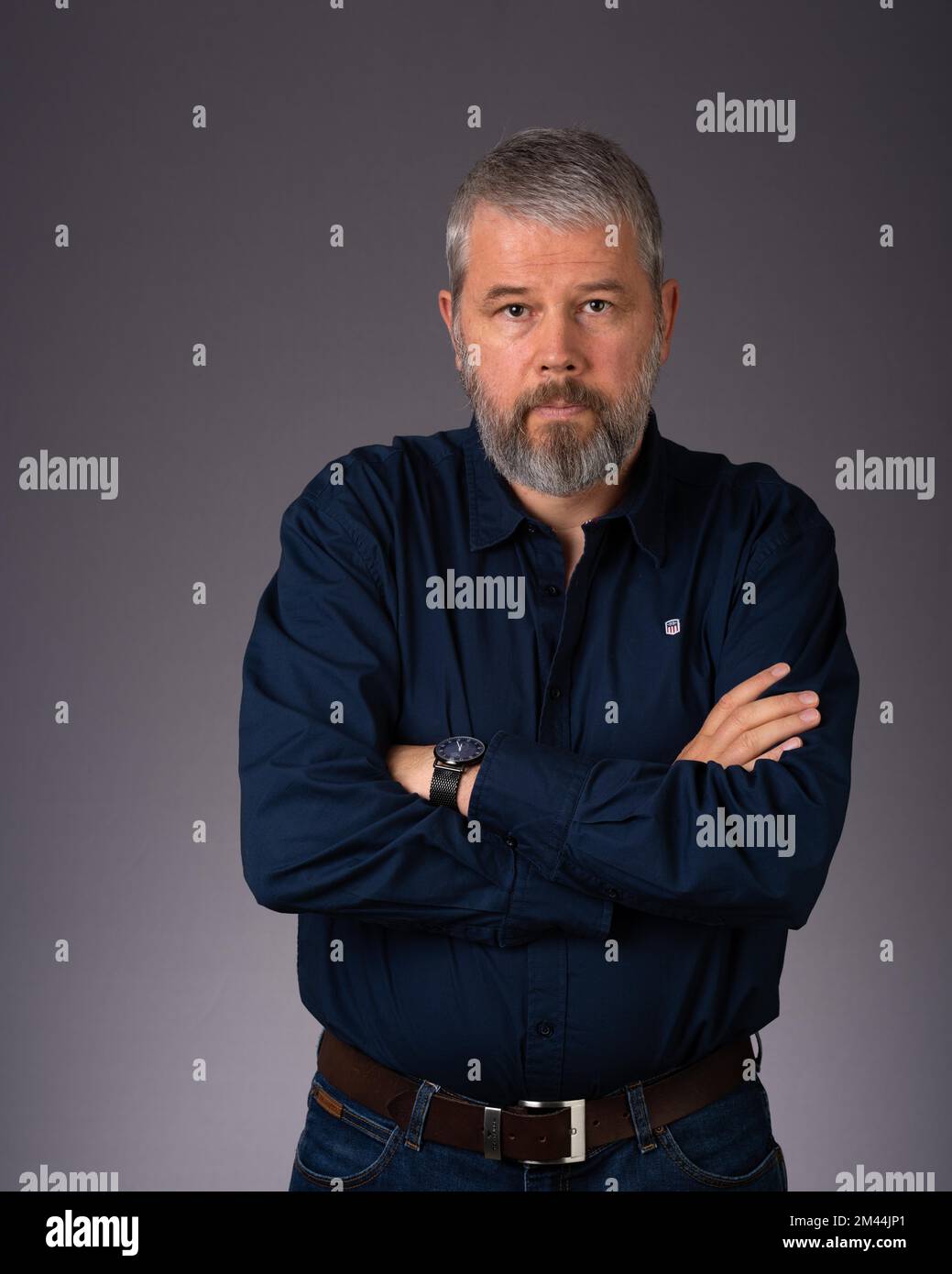 Man, 55 years old in the studio Stock Photo - Alamy