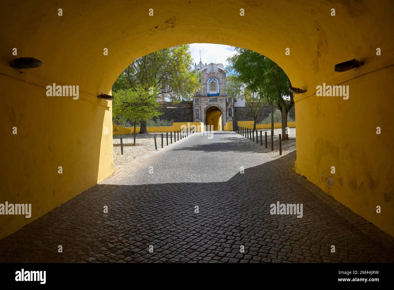 Outer Corner Gate and view over Our Lady of the Conception Hermitage ...