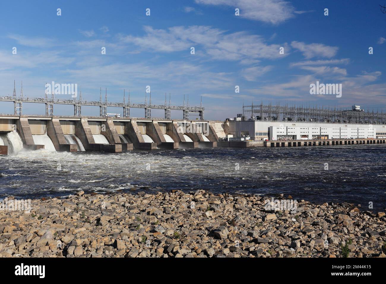 Carillon hydroelectric power station, Ottawa River, Pointe-Fortune ...