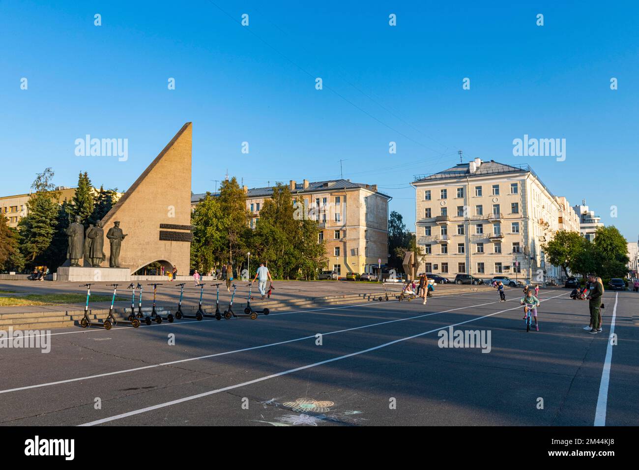 Fire monument on peace square, Arkhangelsk, Russia Stock Photo - Alamy