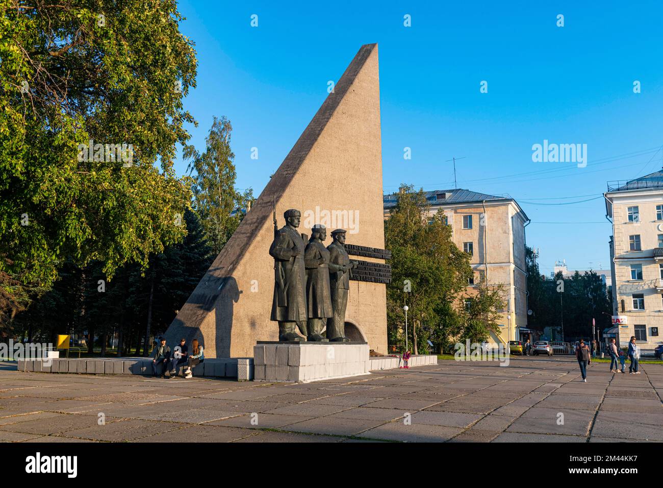 Fire monument on peace square, Arkhangelsk, Russia Stock Photo - Alamy