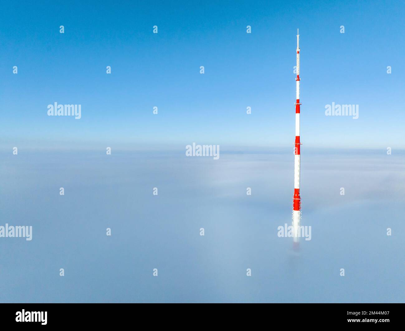 Aerial drone top view of the Riga TV Tower in Latvia Stock Photo - Alamy