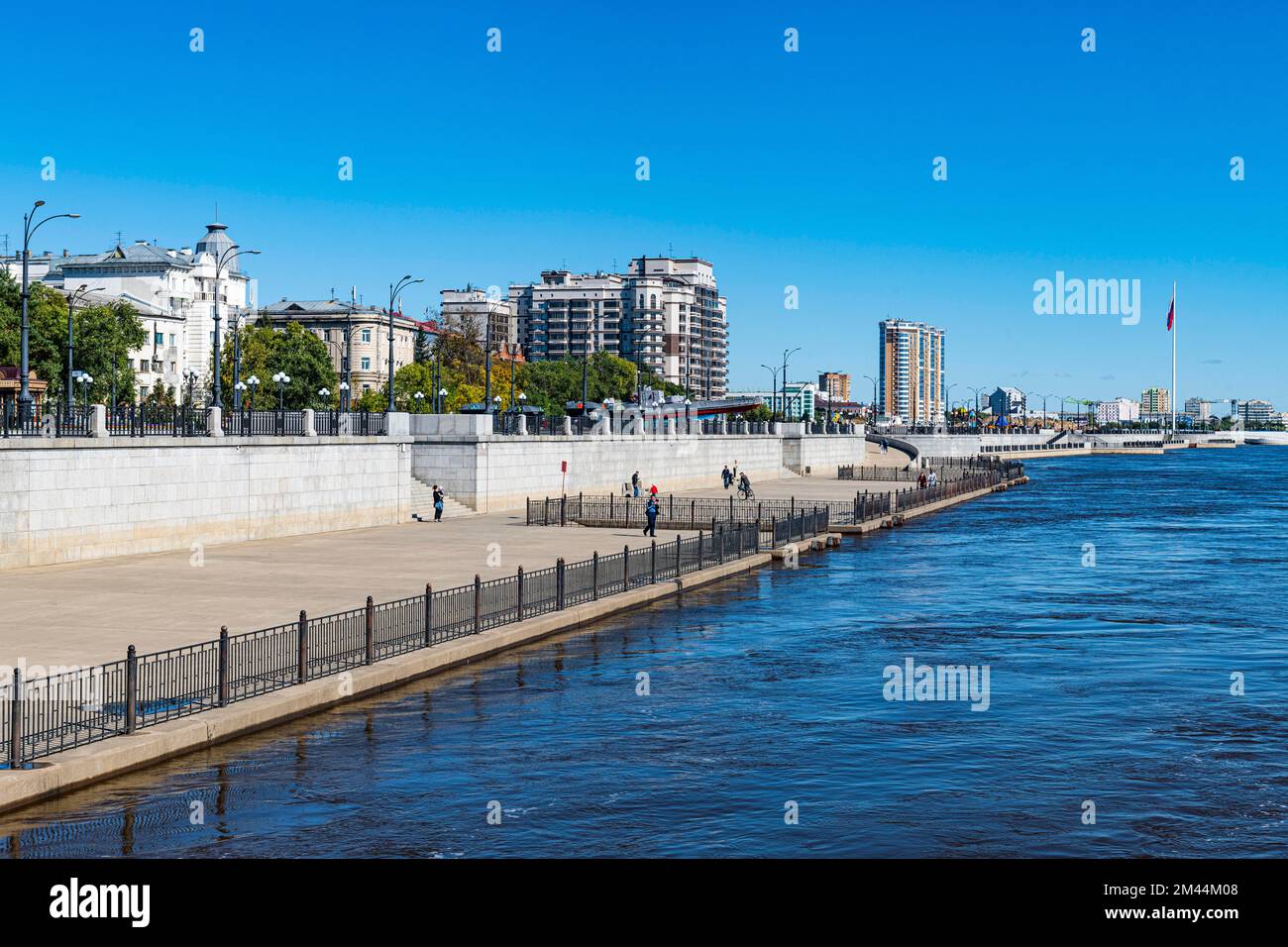 Embankment of the Amur river, Blagoveshchensk, Amur Oblast, Russia ...