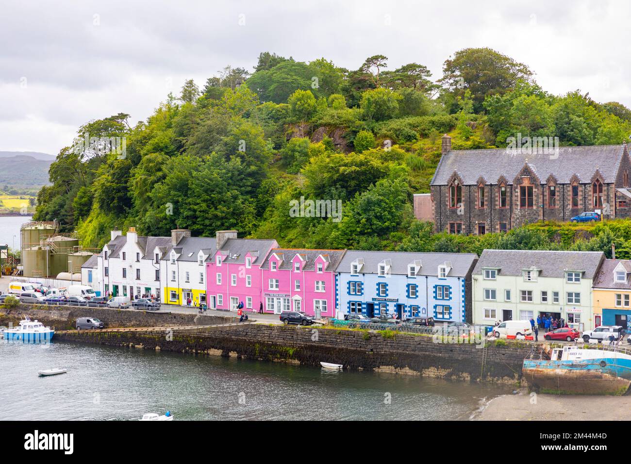 Portree Isle of Skye brightly coloured buildings around the harbour of ...