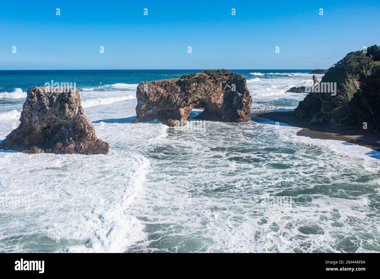 Aerial of a Rock arch, Cape giant, Sakhalin, Russia Stock Photo - Alamy