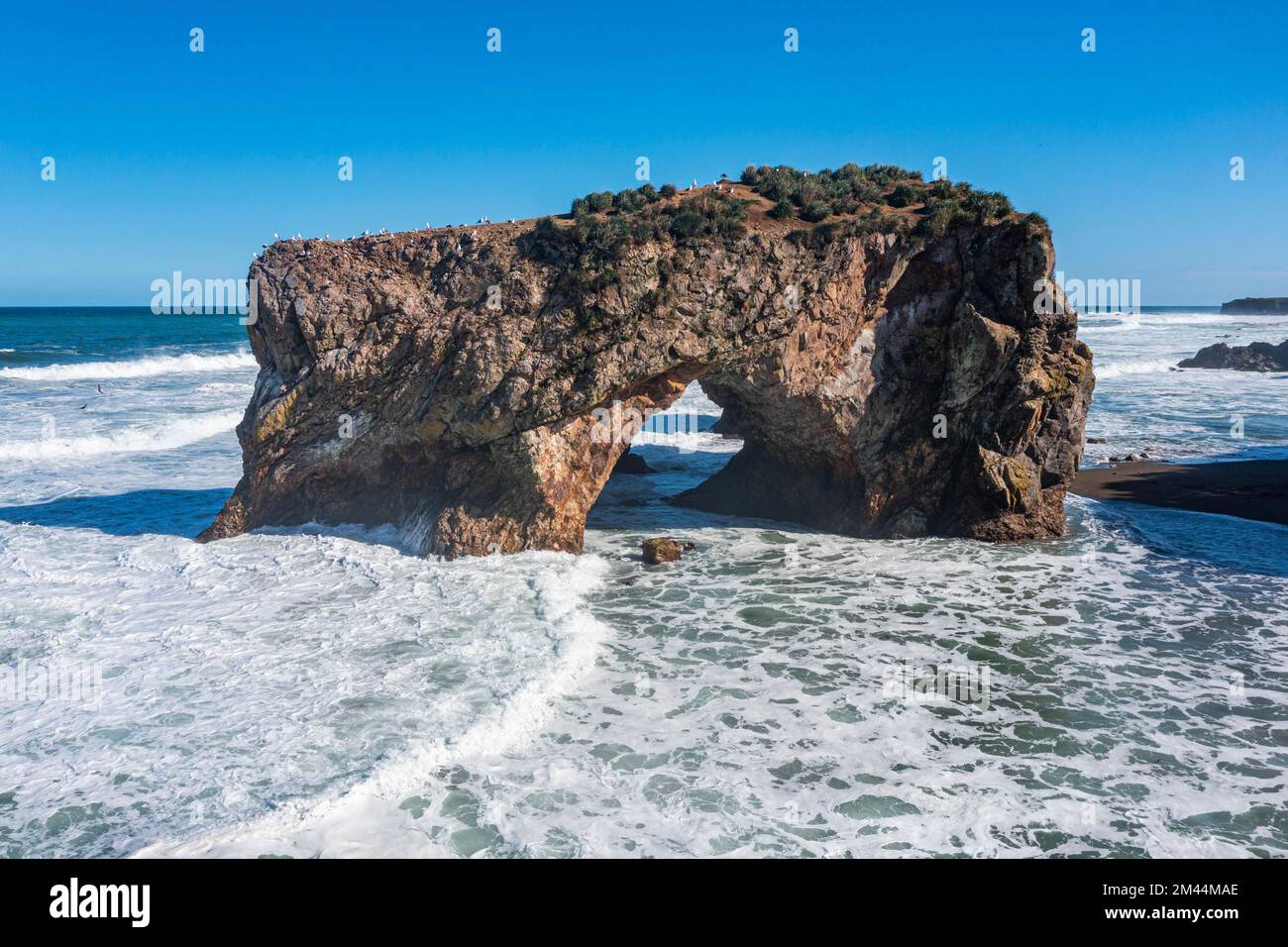 Aerial of a Rock arch, Cape giant, Sakhalin, Russia Stock Photo - Alamy