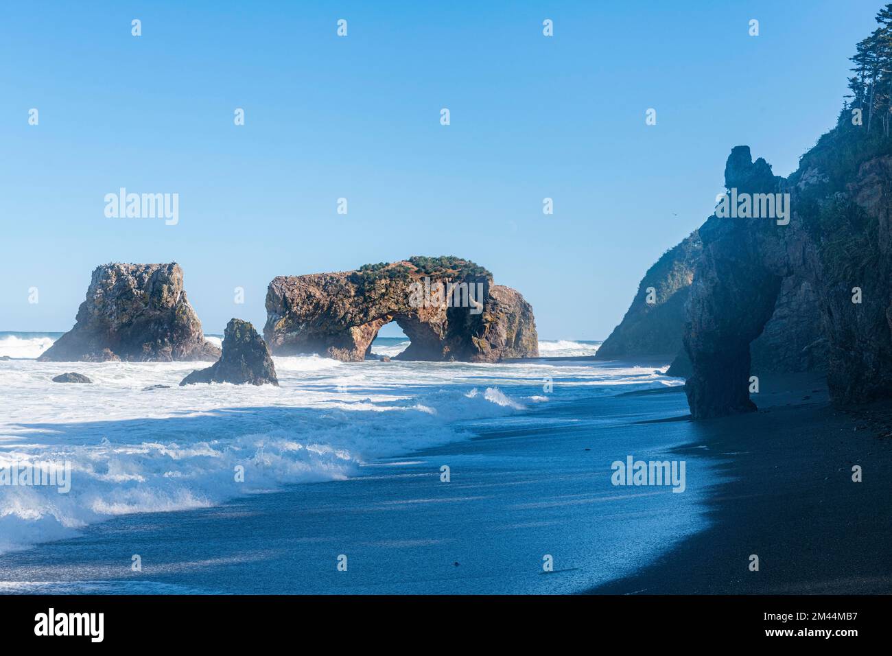 Rock arch, Cape giant, Sakhalin, Russia Stock Photo - Alamy