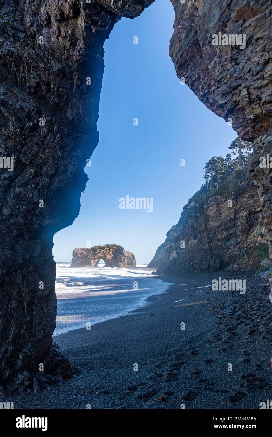 Rock arch, Cape giant, Sakhalin, Russia Stock Photo - Alamy