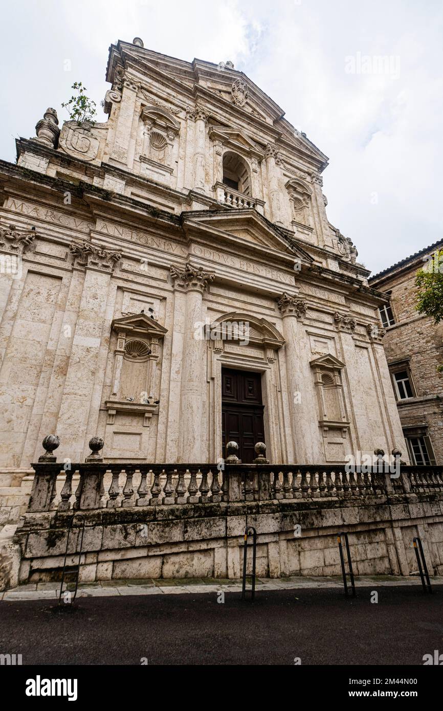Church of Saint Philip Neri, historic center of Perugia, Italy Stock ...