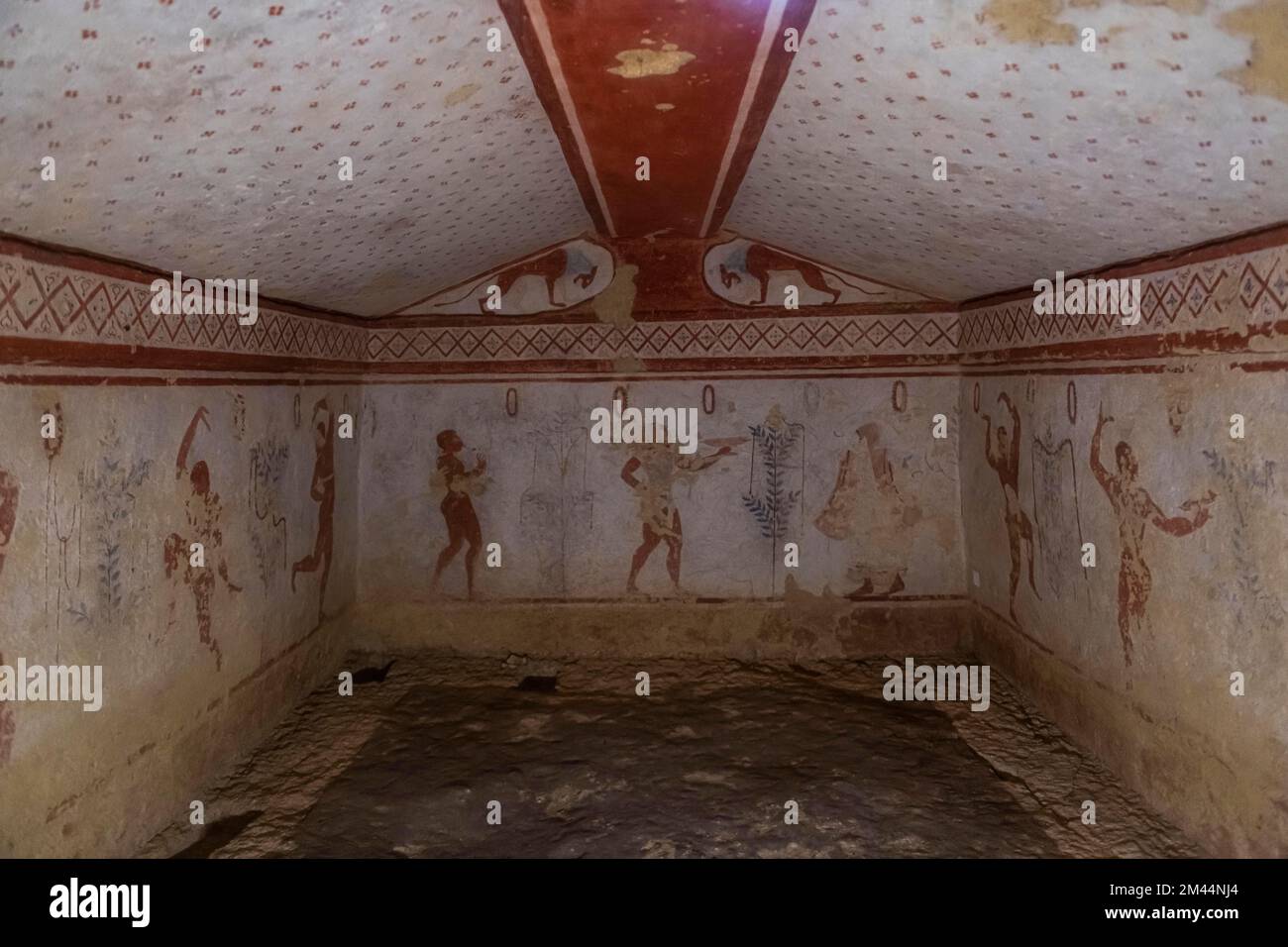 Beautiful wall paintings in the Necropolis of Tarchuna, Unesco world ...