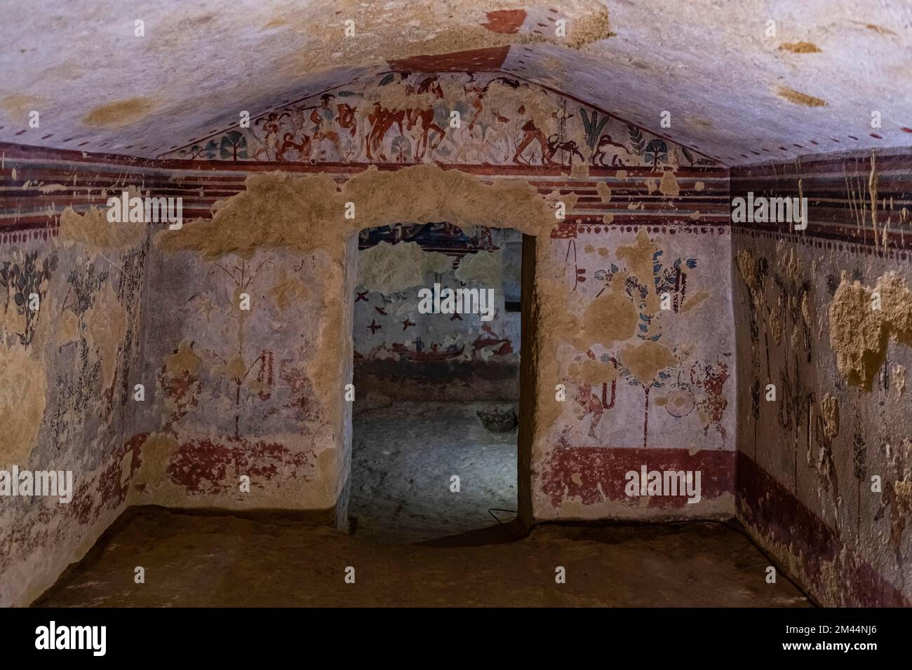 Beautiful wall paintings in the Necropolis of Tarchuna, Unesco world ...