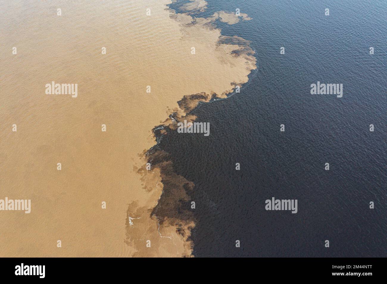 Confluence of the Rio Negro and the Amazon, Manaus, Amazonas state ...