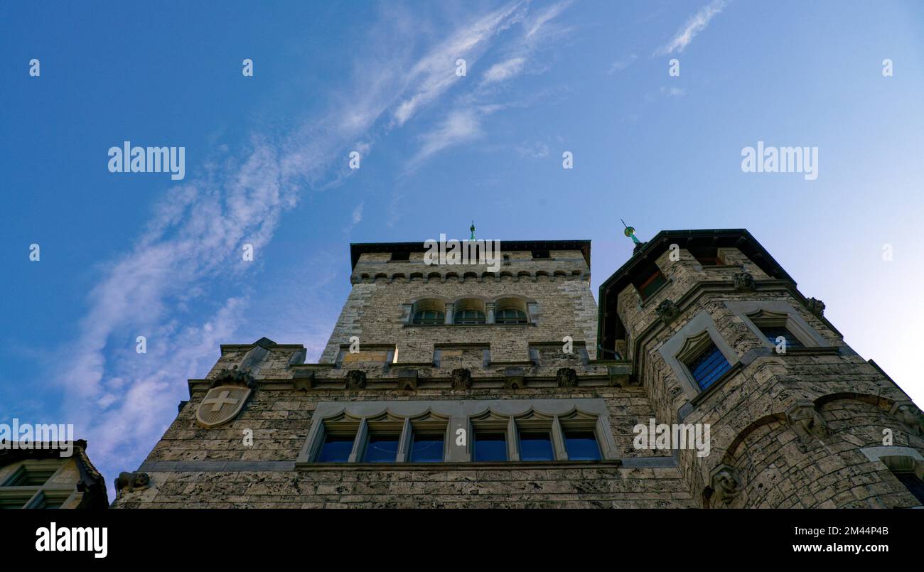Frog perspective, National Museum Zurich, Switzerland Stock Photo - Alamy