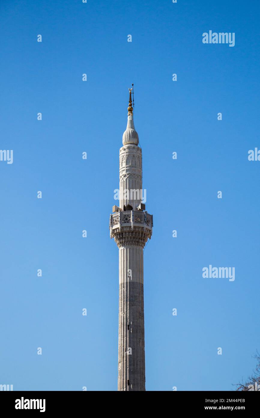 Minaret of an Ottoman style mosque Mosques in view Stock Photo - Alamy