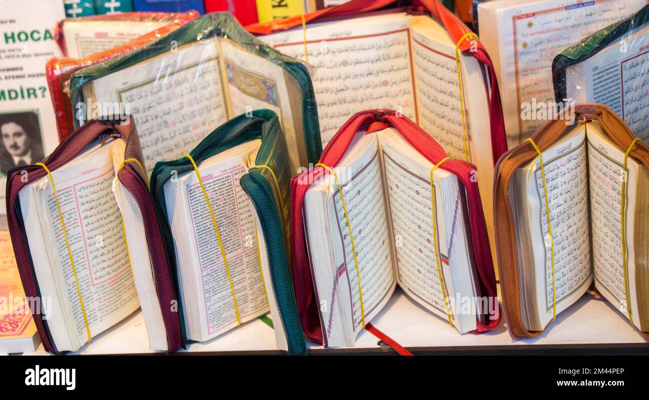 Islamic Holy Book Quran on the market shelf Stock Photo - Alamy