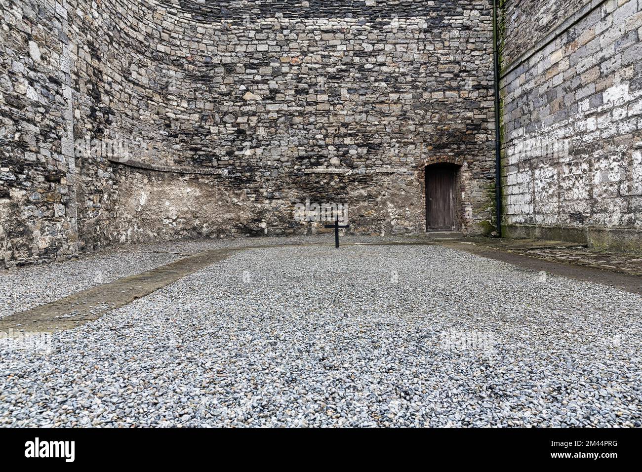 Cross in courtyard marks execution site, Kilmainham Gaol, former ...