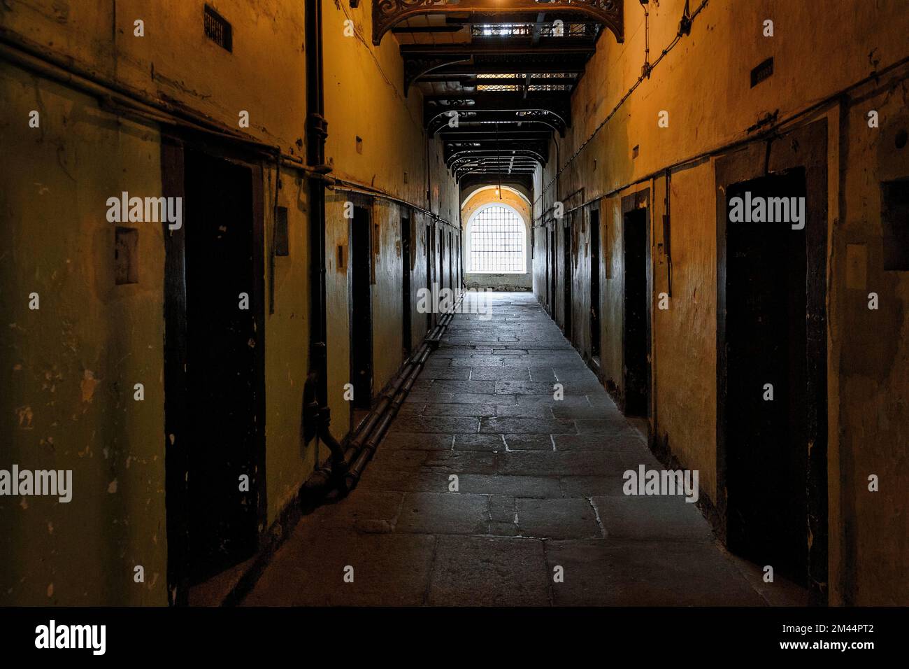 Dark Corridor, Kilmainham Gaol, former restored Victorian-era prison ...