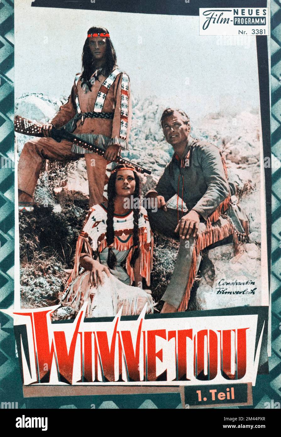 Karl May film Winnetou 1st part, actors Pierre Brice, Lex Barker, Marie ...