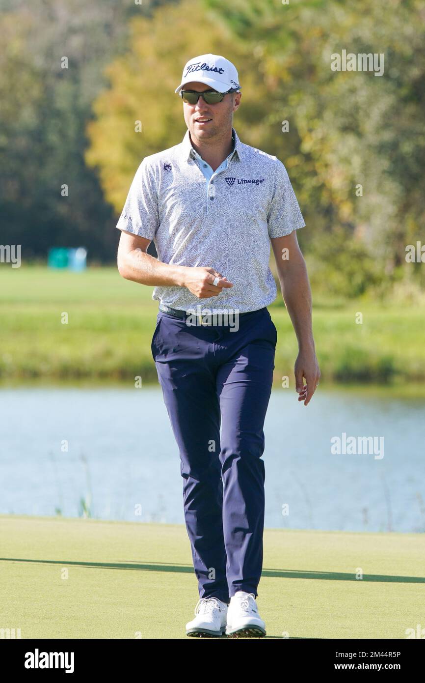 Orlancdo, Florida, USA. 18th Dec, 2022. Justin Thomas walks off the ...