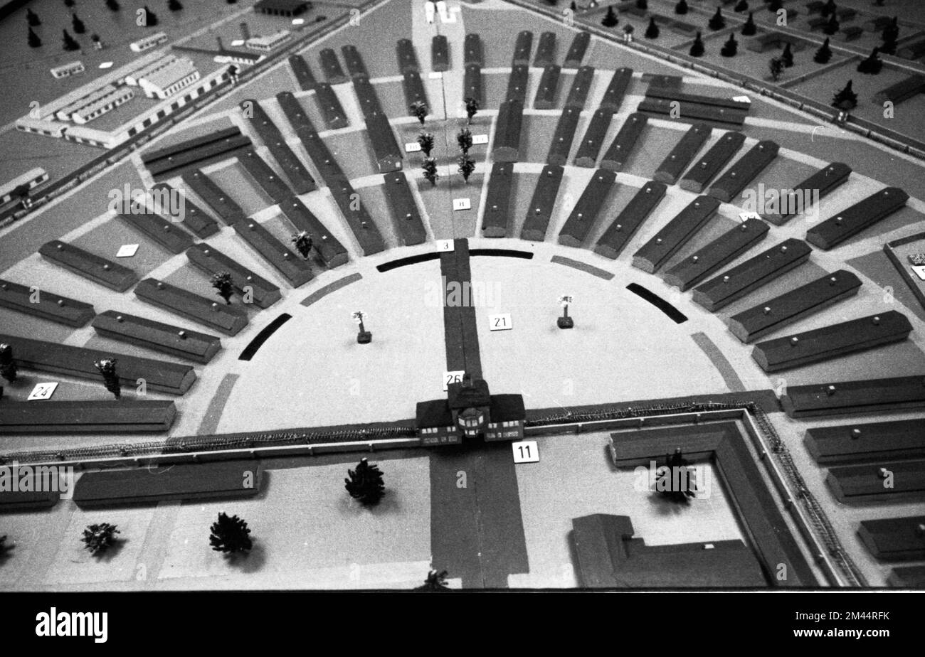 A model of the Sachsenhausen concentration camp was presented to the ...