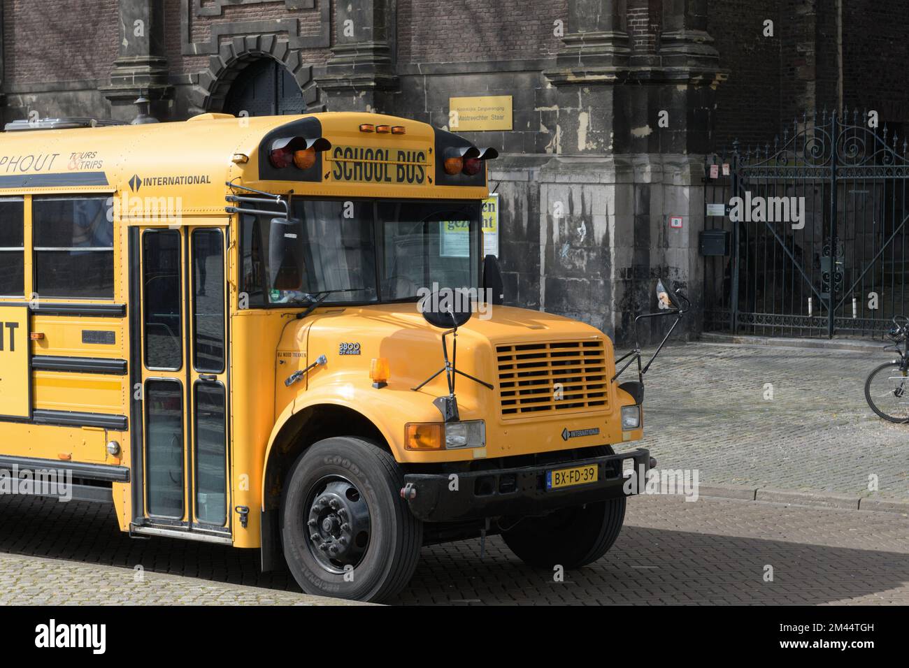 Maastricht. Limburg - Netherlands 10-04-2022. Front of a classic yellow ...
