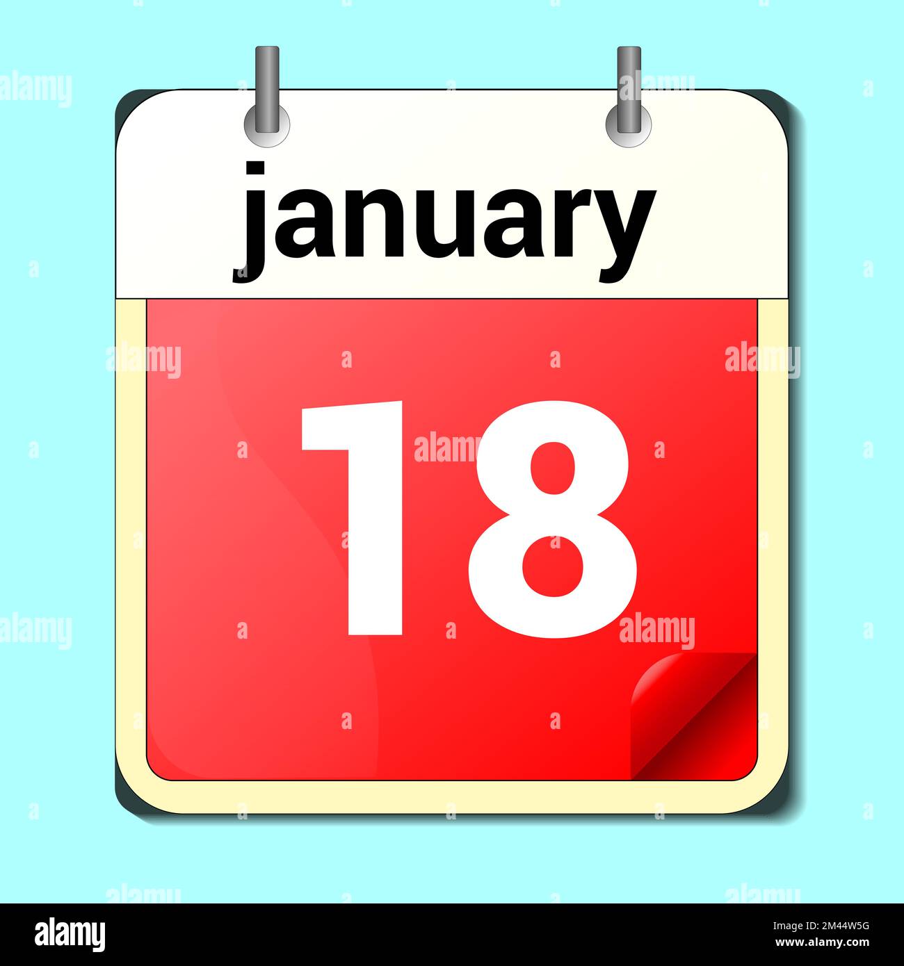 day on the calendar, vector image format, January 18 Stock Vector Image ...