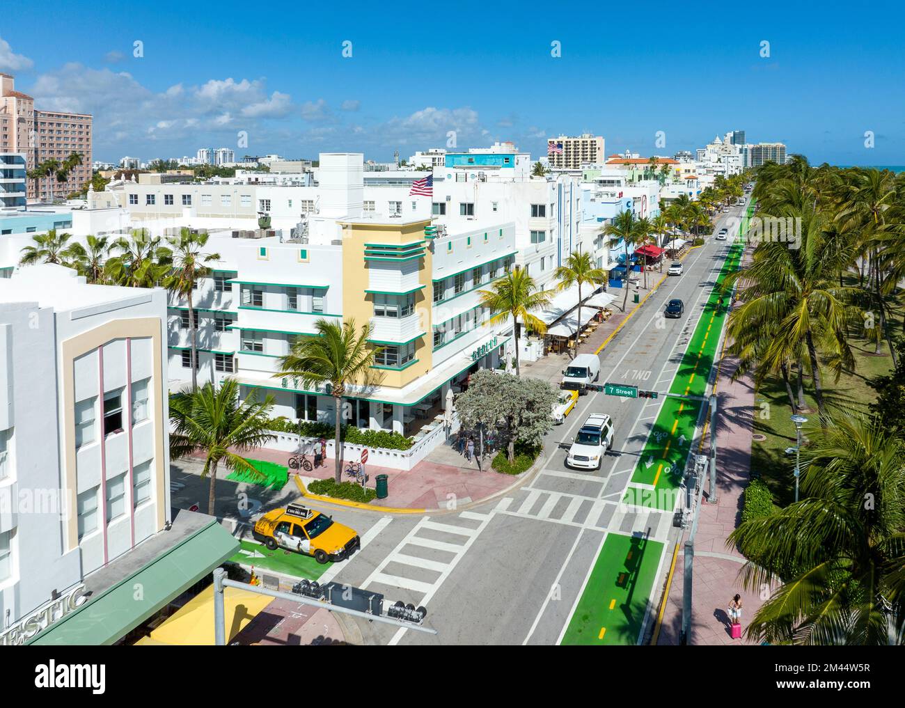 Aerial View, Art Deco District Ocean Drive,South Beach Miami Beach ... Aerial View, Art Deco District Ocean Drive,South Beach Miami Beach ...