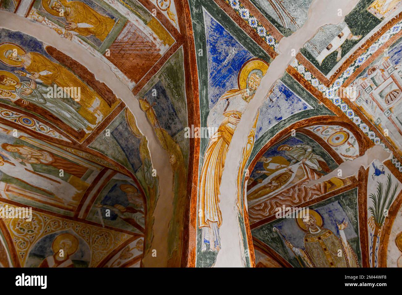 Colourful Crypt of the Frescoes, Unesco world heritage site Aquileia ...