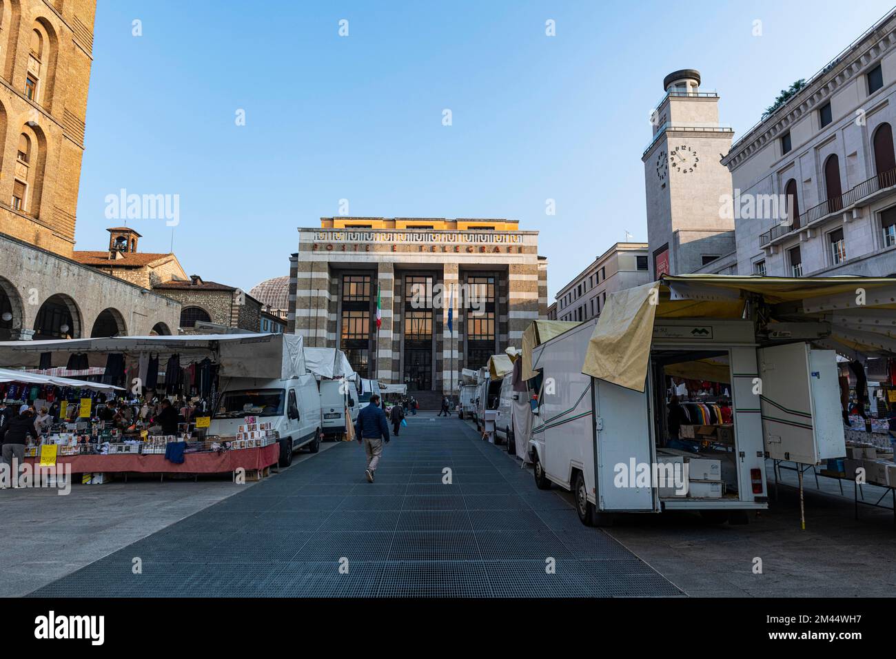 Piazza Vittoria, Unesco world heritage site Brescia, Italy Stock Photo ...