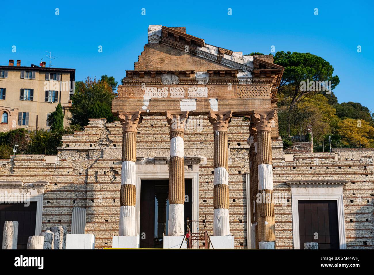 Old roman Capitolium, Piazza del Foro, Unesco world heritage site ...