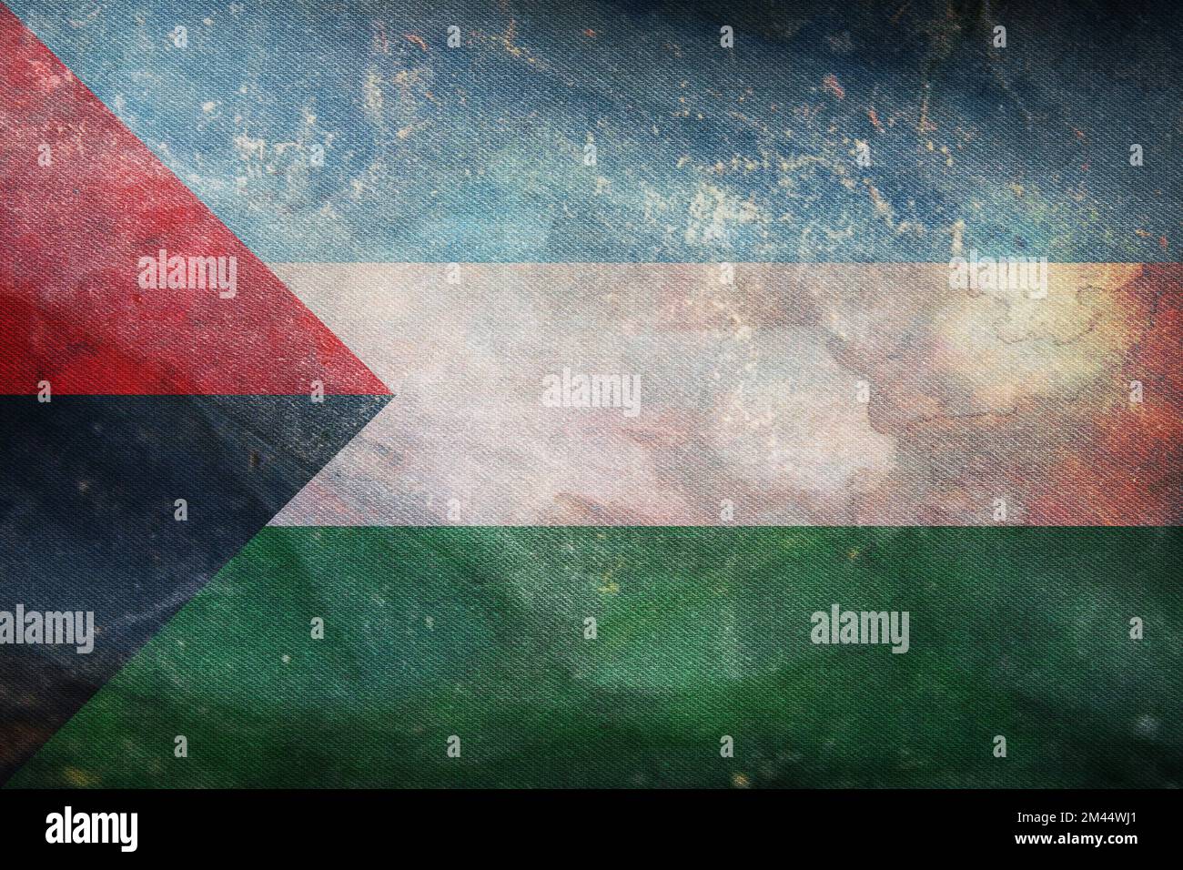 Top view of retro flag Abrego, Norte de Santander Colombia with grunge ...