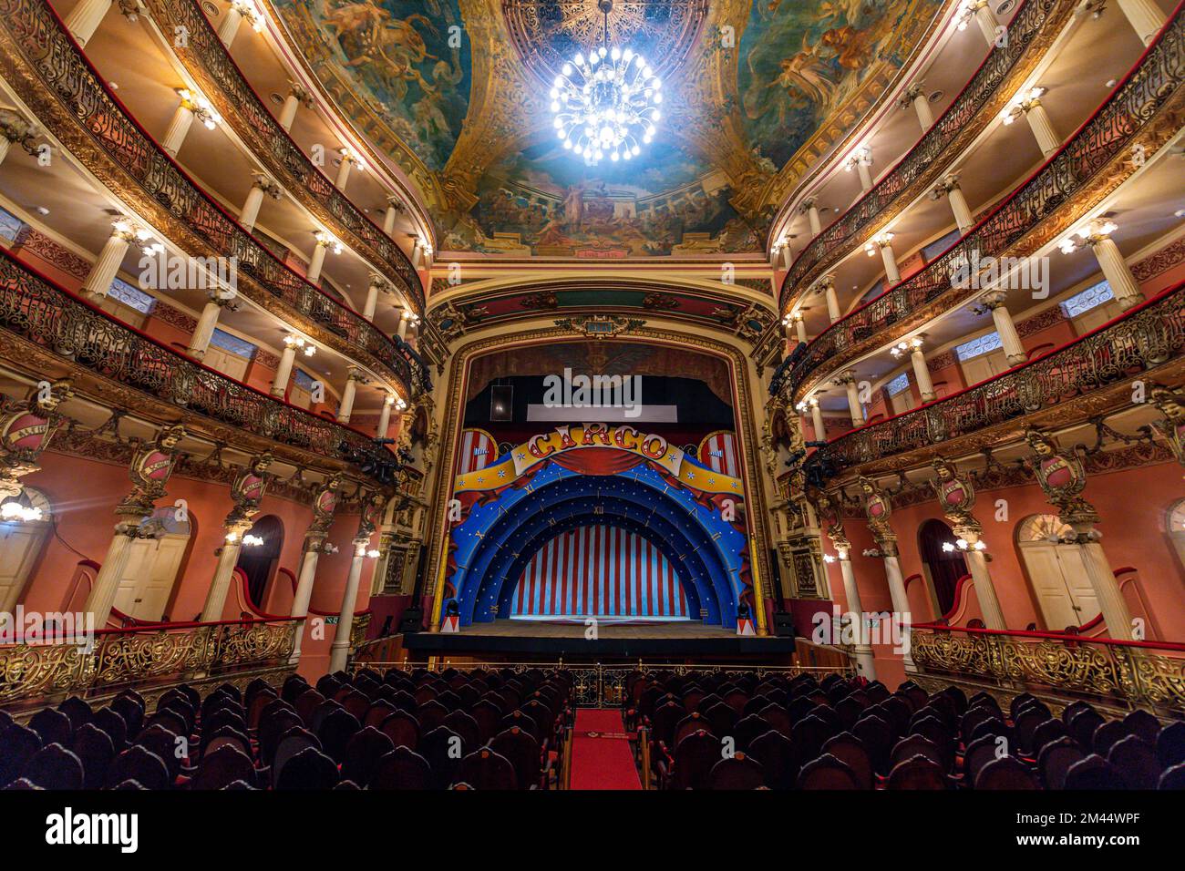 Beautiful interior of the Amazon theatre, Manaus, Amazonas state ...