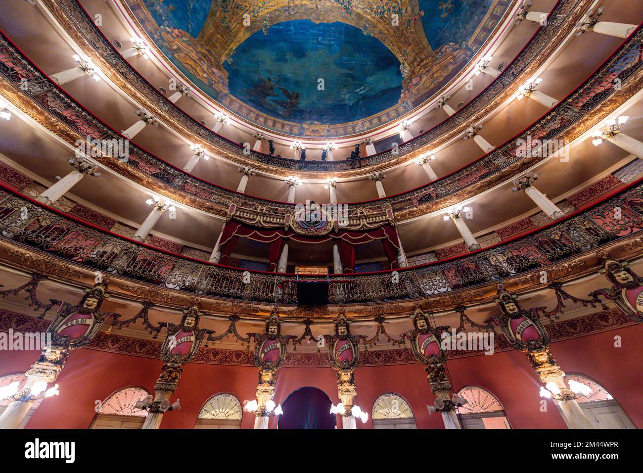 Beautiful interior of the Amazon theatre, Manaus, Amazonas state ...