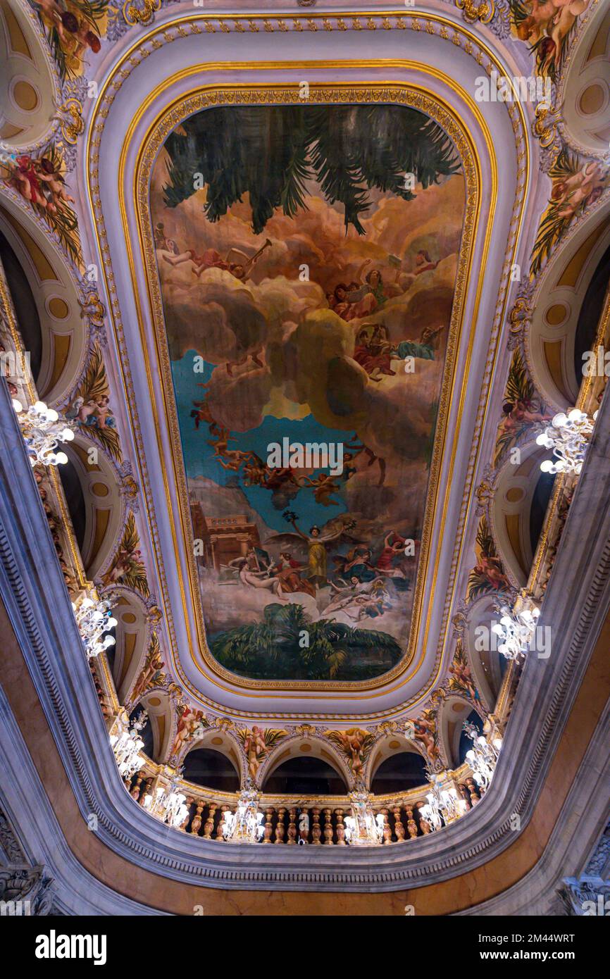 Beautiful interior of the Amazon theatre, Manaus, Amazonas state ...