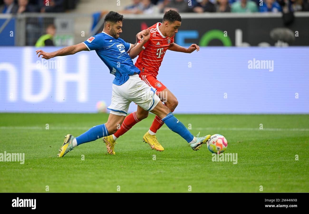 Jamal Musiala FC Bayern Munich FCB (42) v Ozan Kabak TSG 1899 ...
