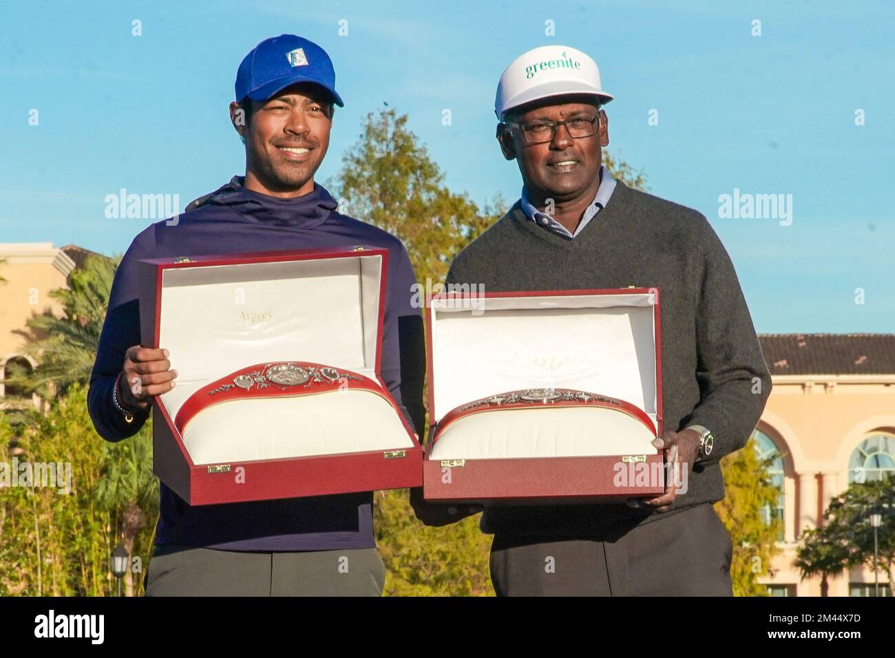 Orlancdo, Florida, USA. 18th Dec, 2022. Vijay Singh (R) and his son ...