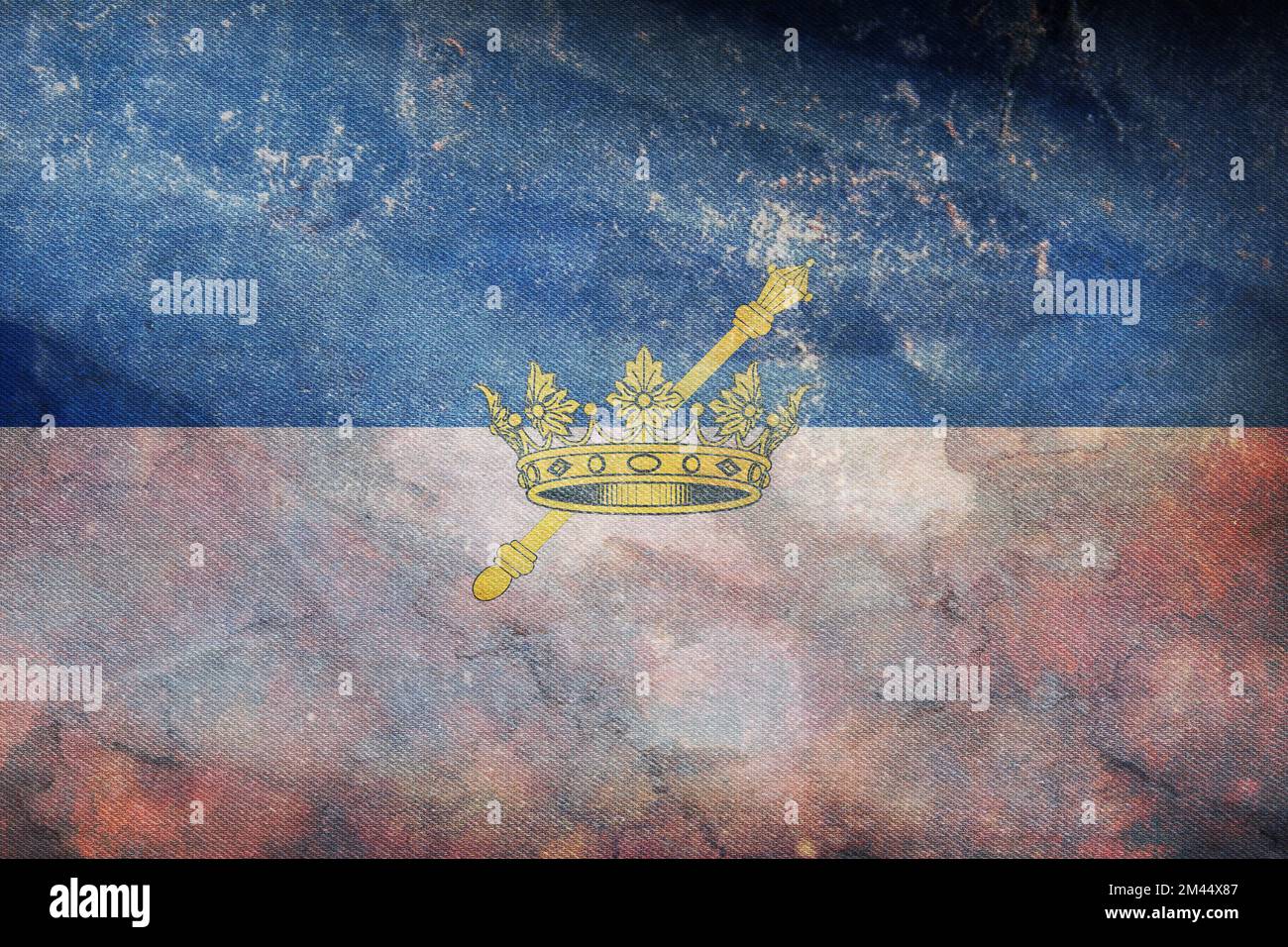 Top view of retro flag Albania, Caqueta Colombia with grunge texture ...