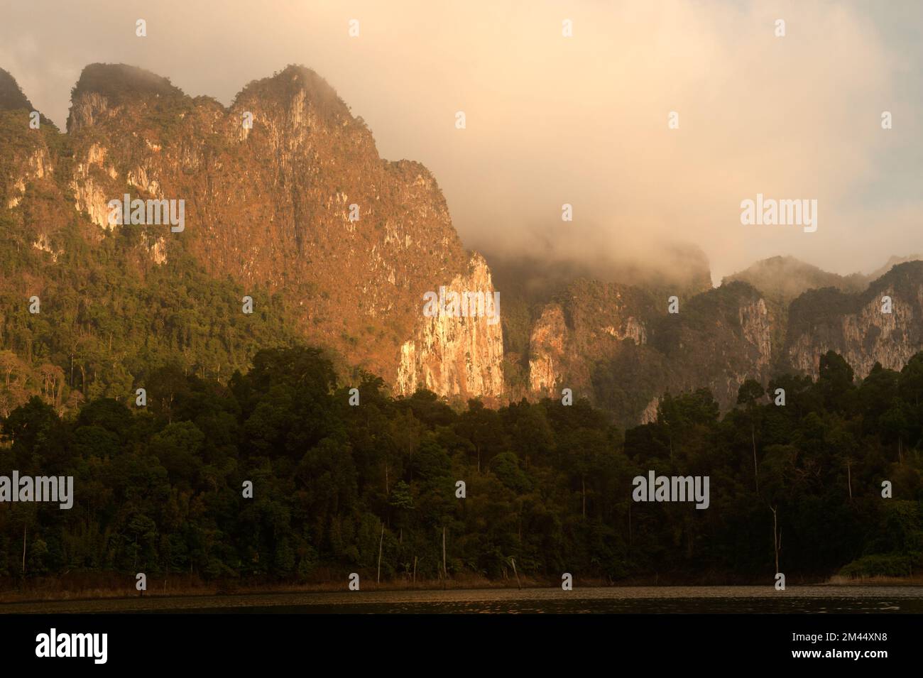 View point and landmark of Cheow Larn lake in Khao Sok National park of ...