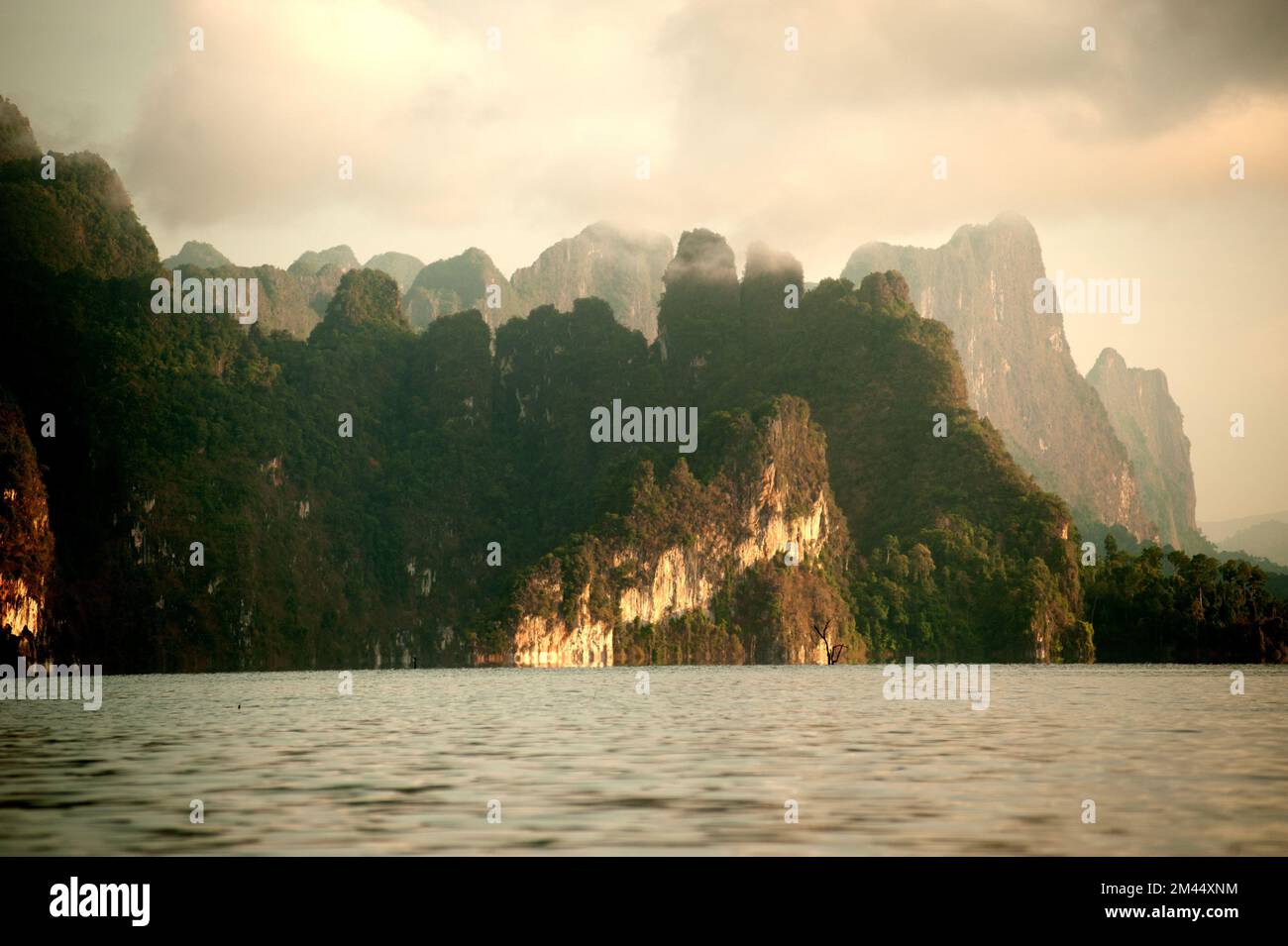 View point and landmark of Cheow Larn lake in Khao Sok National park of ...