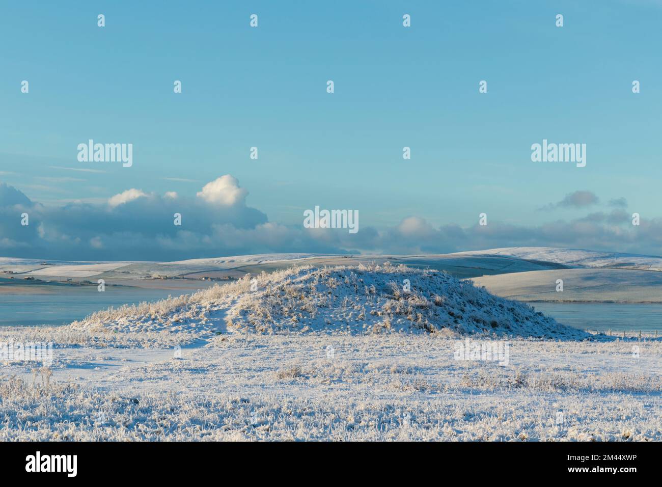 Salt Knowe mound near Ring of Brodgar stone circle, Orkney Stock Photo ...